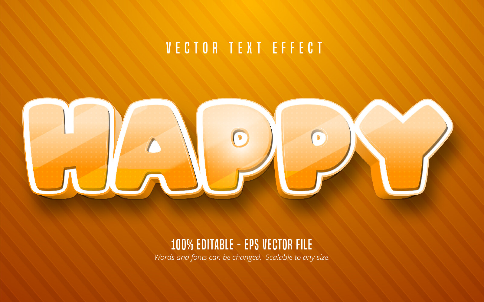 ArtStation - Happy text, cartoon style editable text effect | Artworks