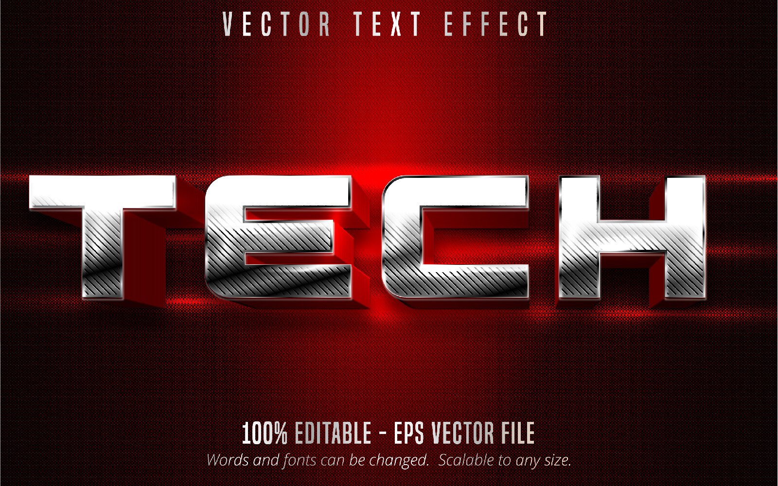 ArtStation - Tech text, metallic silver style editable text effect ...