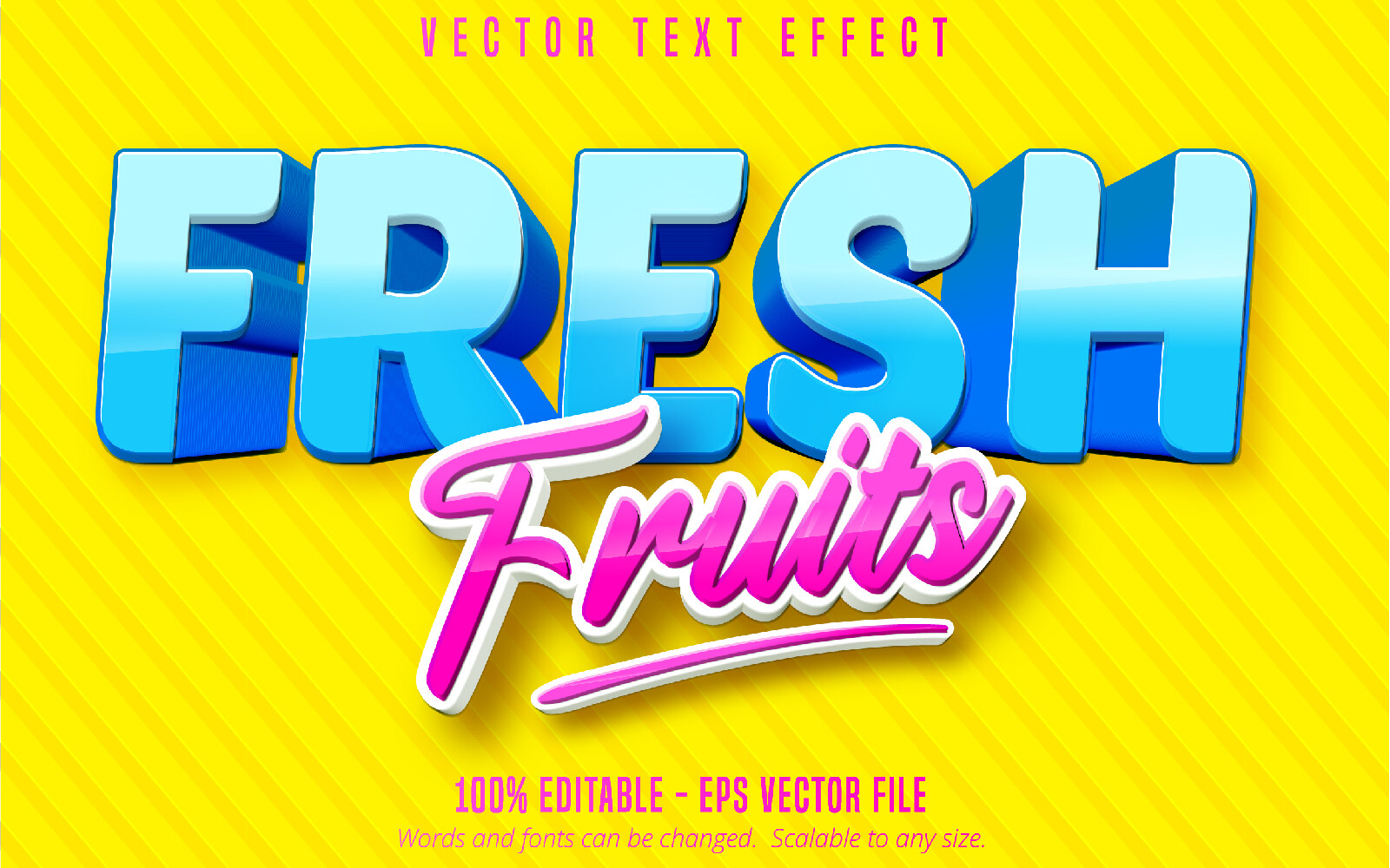 ArtStation - Fresh fruits text, cartoon style editable text effect ...