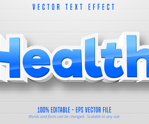 ArtStation - Health text, cartoon style editable text effect | Artworks