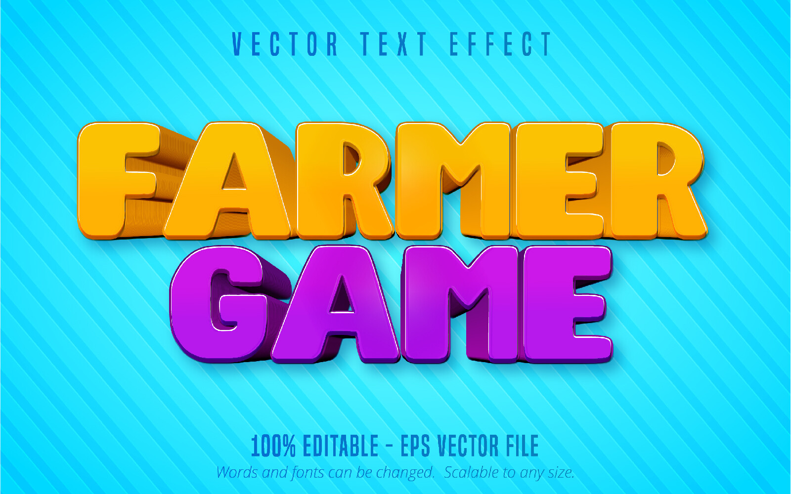 ArtStation - Farmer game text, cartoon style editable text effect ...