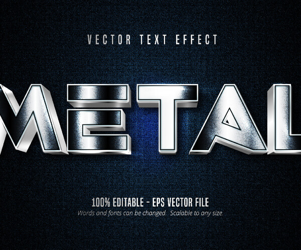 ArtStation - Metal text, silver style editable text effect on canvas ...