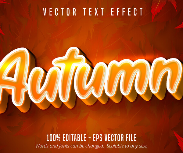 ArtStation - Autumn text, autumn style editable text effect on maple ...