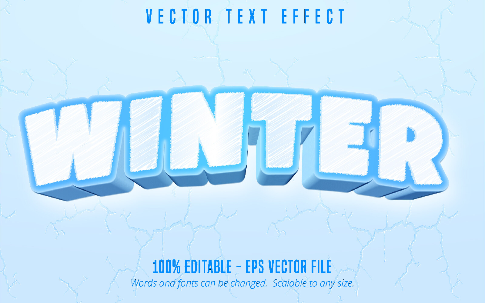 ArtStation - Winter text, cartoon game style editable text effect ...