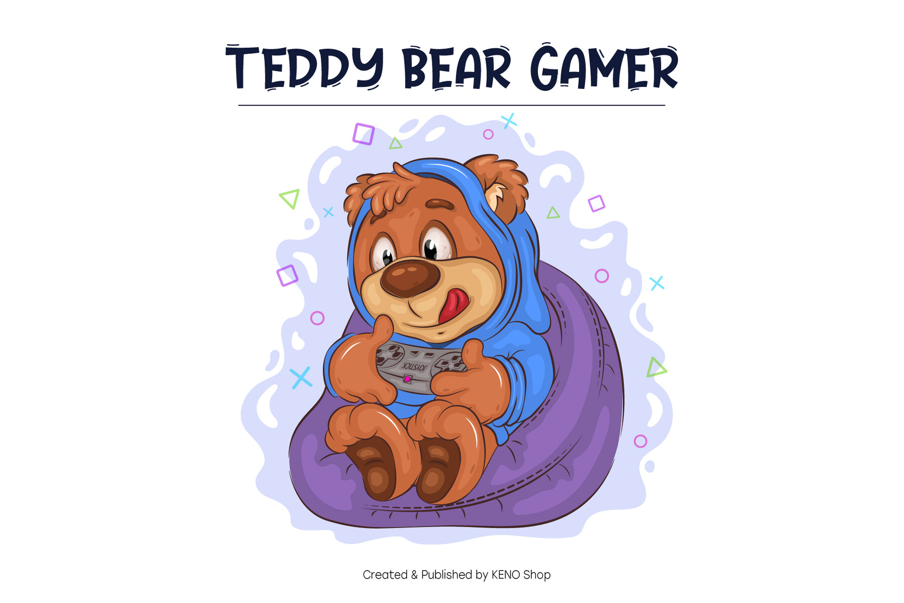 ArtStation - Cartoon Teddy Bear Gamer. T-Shirt, PNG, SVG. | Artworks