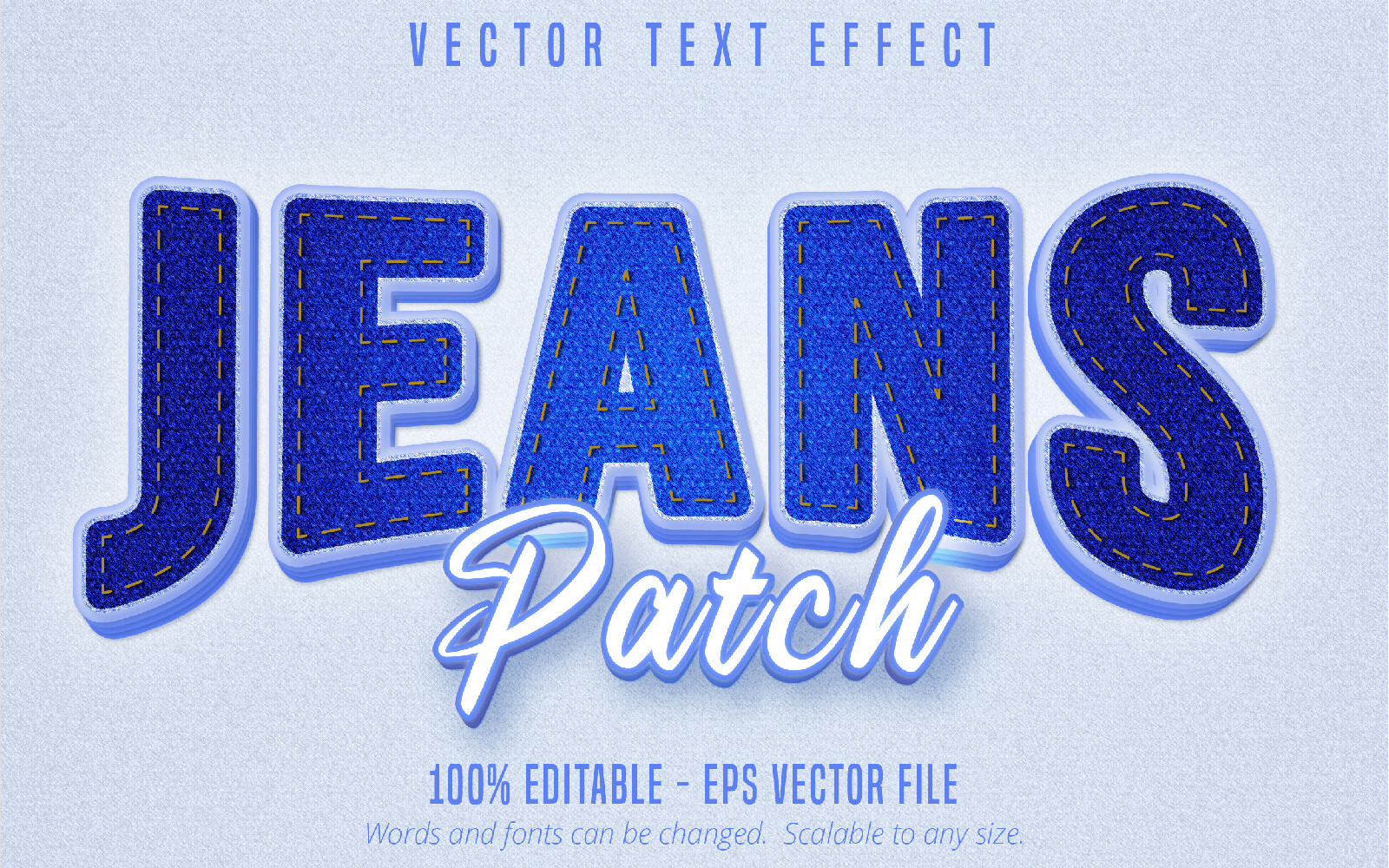 ArtStation - Jeans patch text, realistic denim style editable text ...