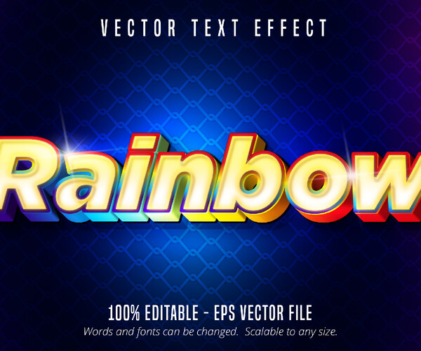ArtStation - Rainbow text, shiny colorful editable text effect | Artworks