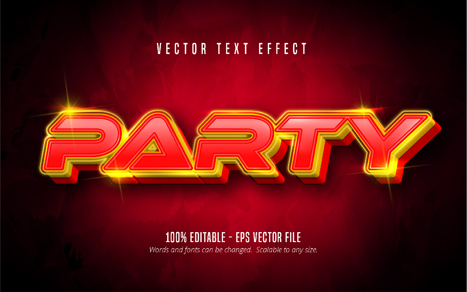 ArtStation - Party text, neon style editable text effect | Artworks