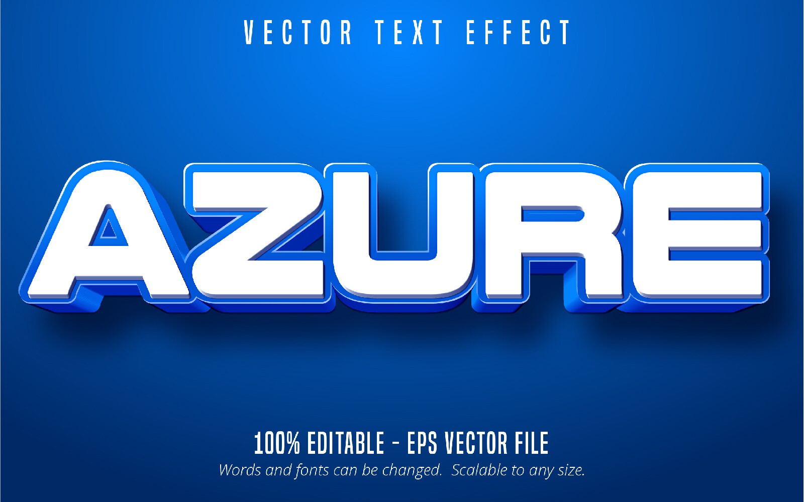 ArtStation - Azure text, blue color editable text effect | Artworks