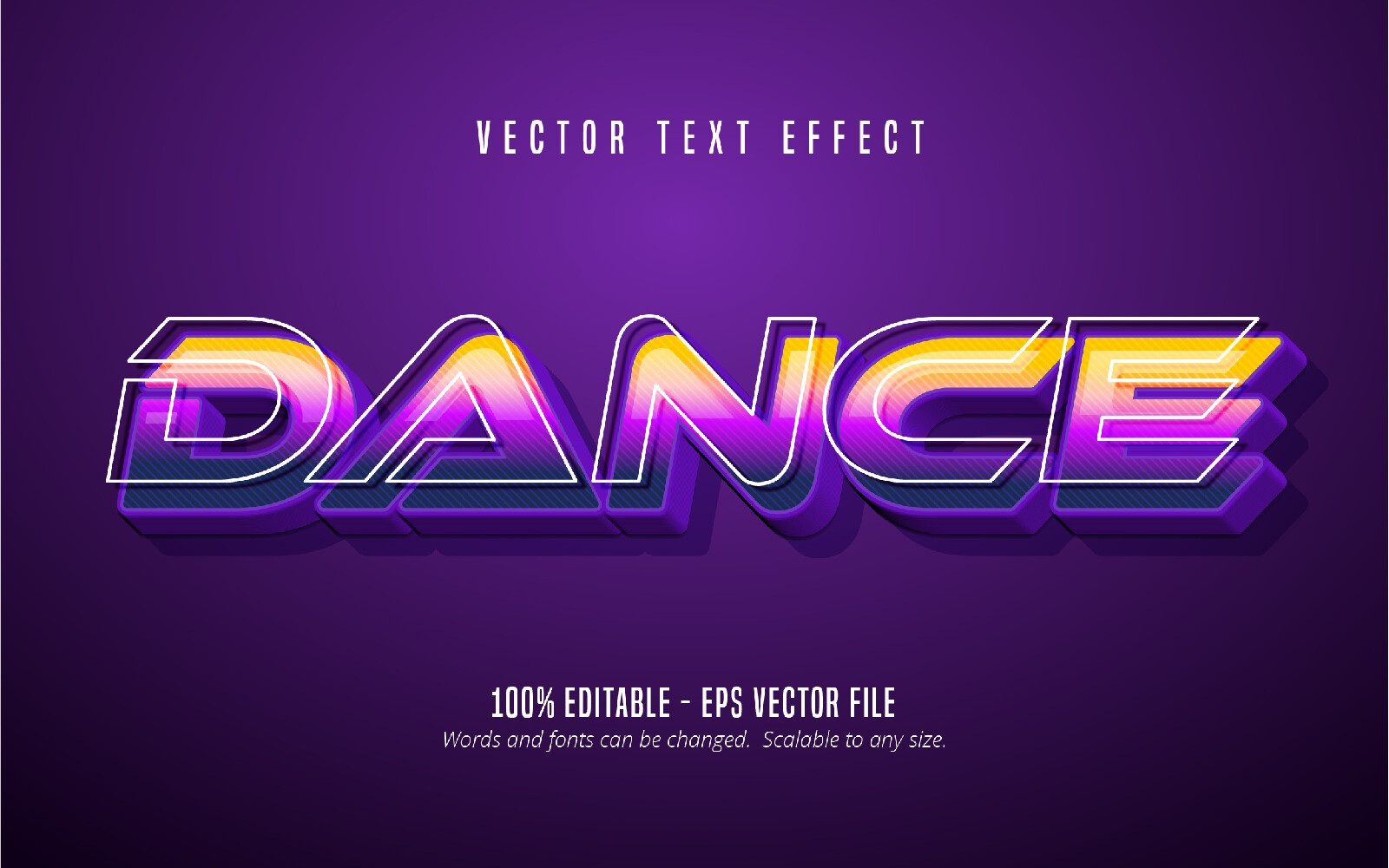 ArtStation - Dance text, pop art style editable text effect | Artworks