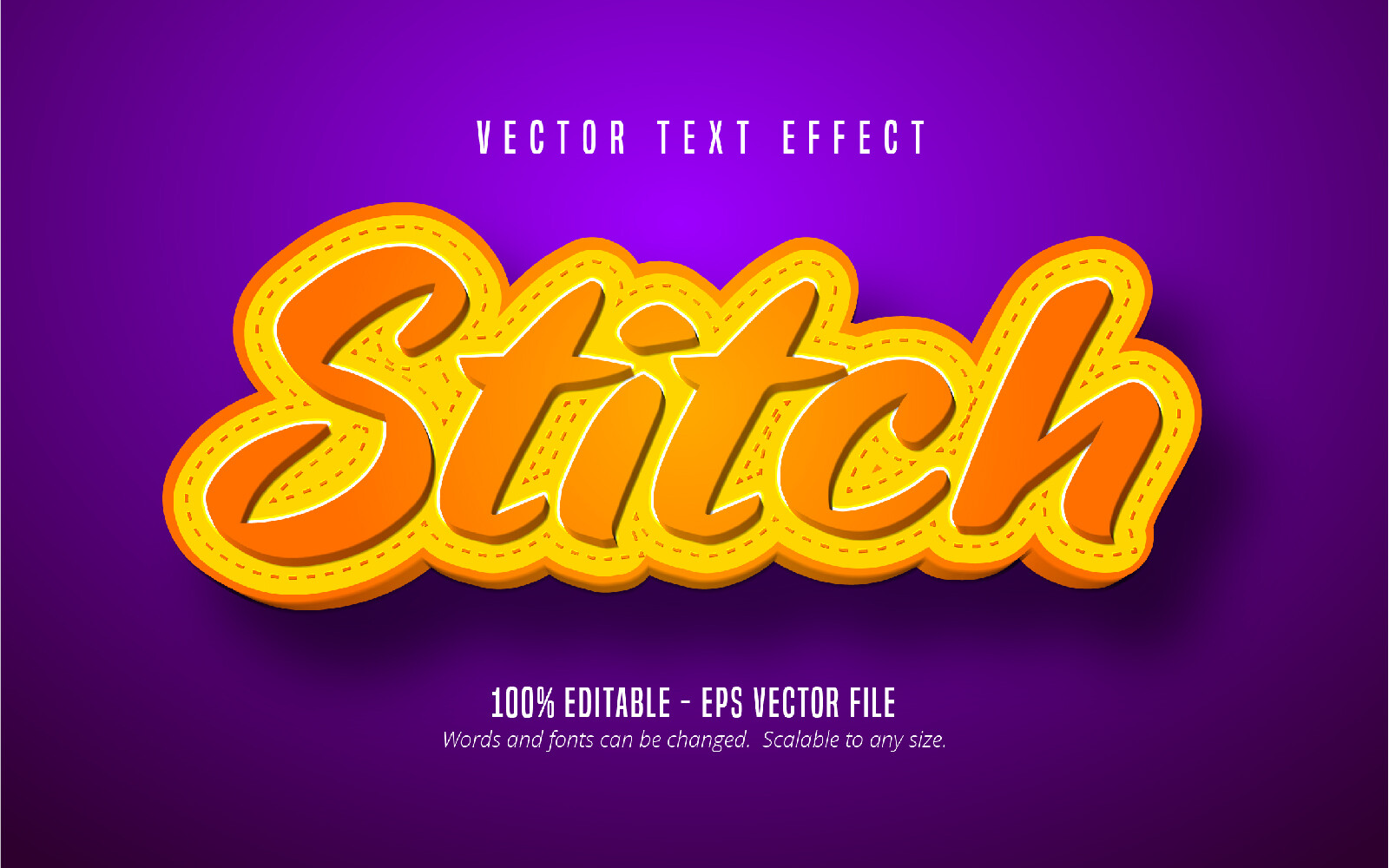 ArtStation - Stitch text, cartoon style editable text effect | Artworks