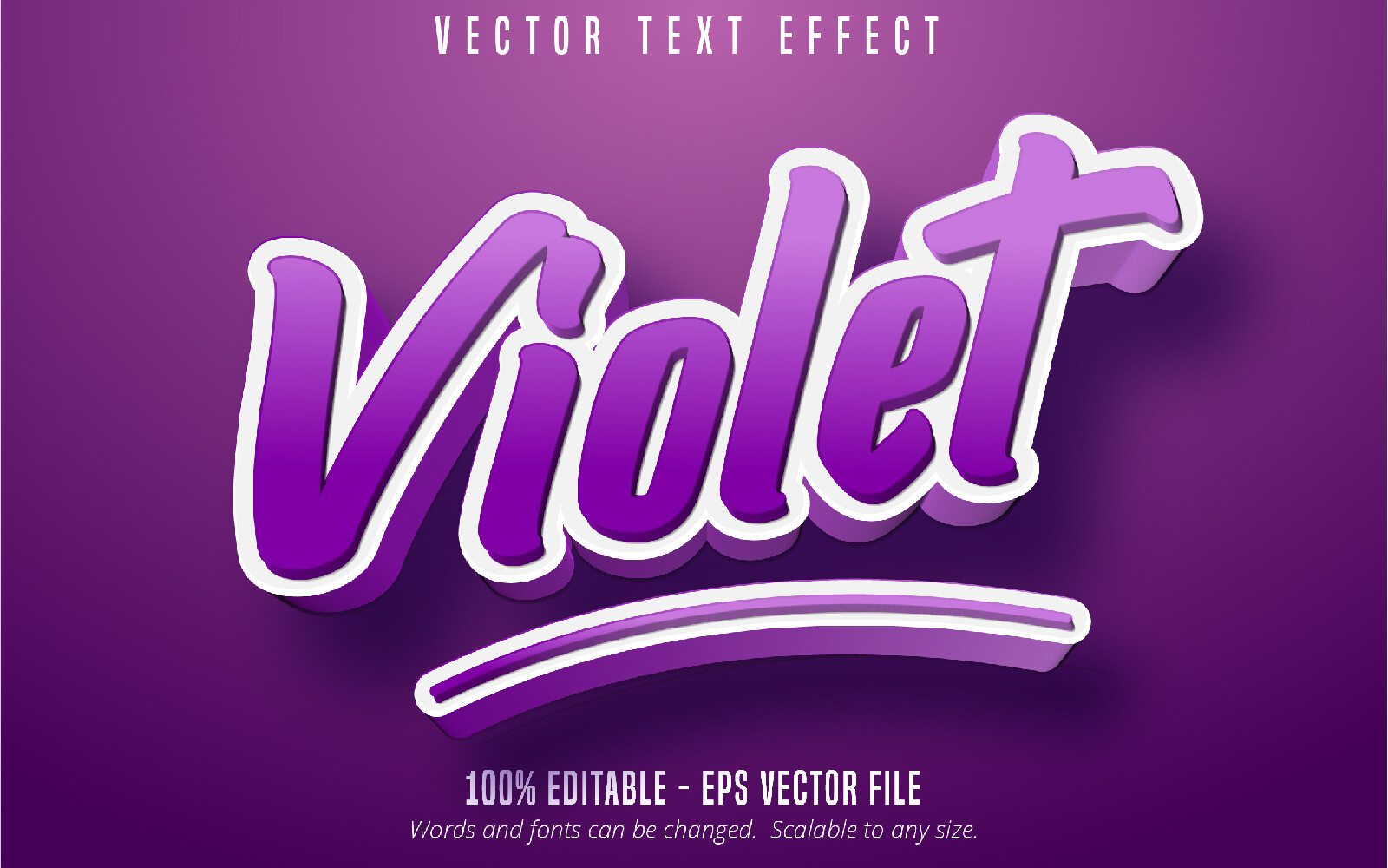 ArtStation - Violet text, cartoon style editable text effect | Artworks