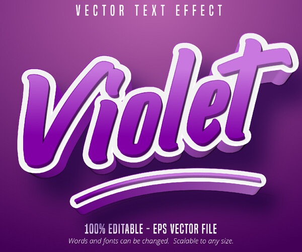 ArtStation - Violet text, cartoon style editable text effect | Artworks