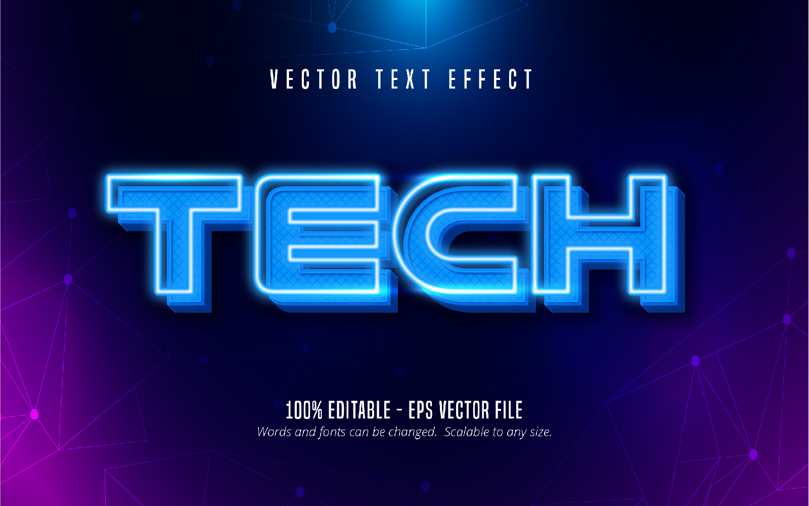 ArtStation - Tech text, neon style editable text effect | Artworks