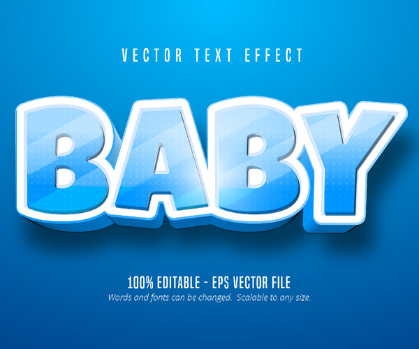 ArtStation - Baby text, cartoon style editable text effect | Artworks