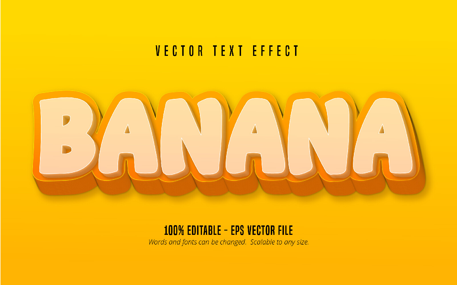 ArtStation - Banana text, cartoon style editable text effect | Artworks