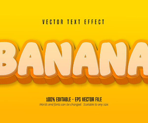 ArtStation - Banana text, cartoon style editable text effect | Artworks