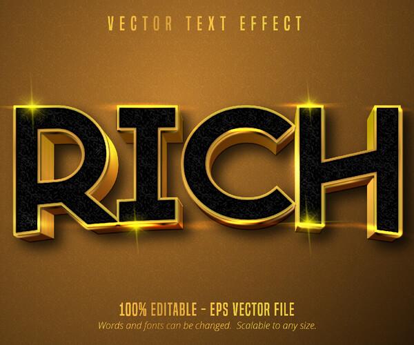 ArtStation - Rich text, shiny gold style editable text effect | Artworks
