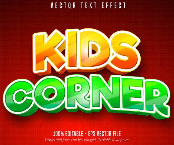 ArtStation - Kids corner text, comic style editable text effect | Artworks