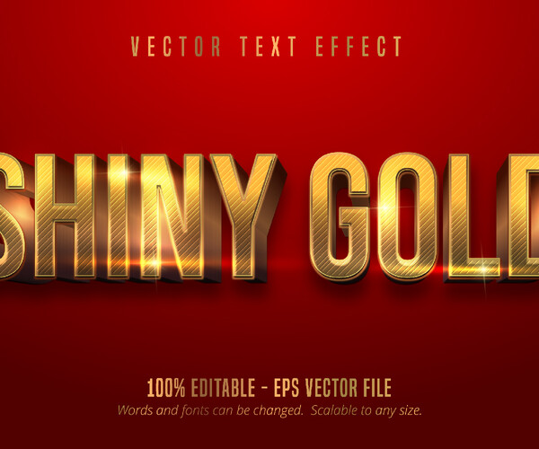 ArtStation - Red color and shiny gold style editable text effect | Artworks