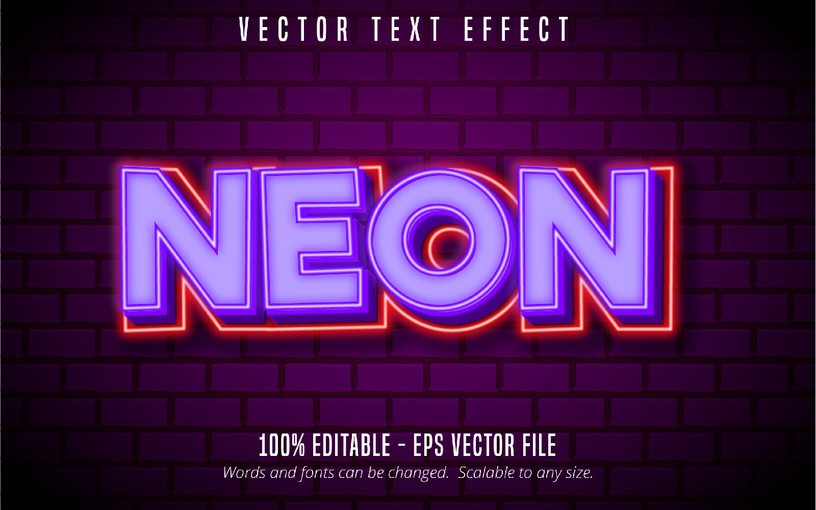 ArtStation - Neon text, purple neon style editable text effect | Artworks