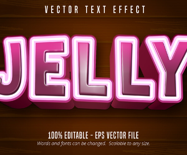 ArtStation - Jelly text, cartoon style editable text effect on wooden ...