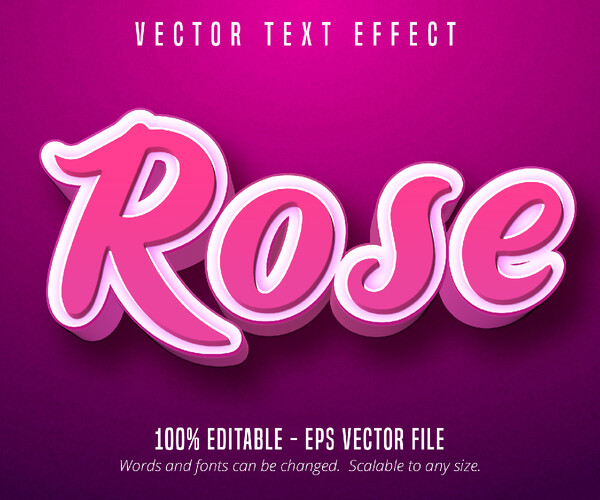 ArtStation - Editable text effect - 3d pink script style | Artworks