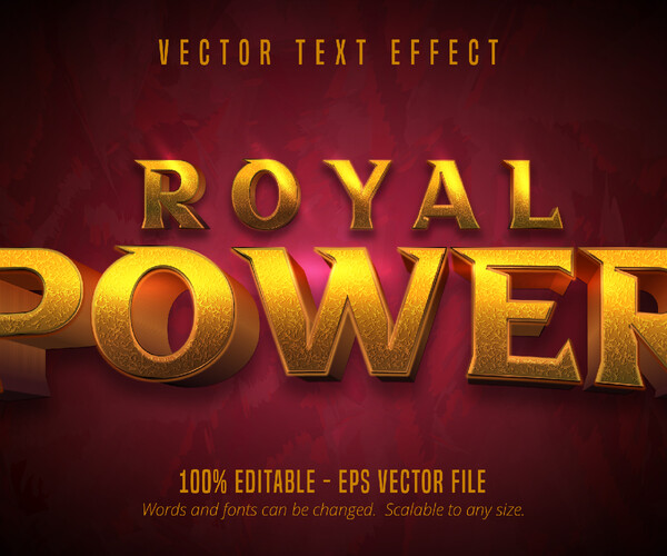 ArtStation - Royal power text, golden editable text effect | Artworks