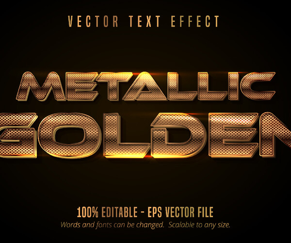 ArtStation - Metallic golden text effect, shiny gold alphabet style ...