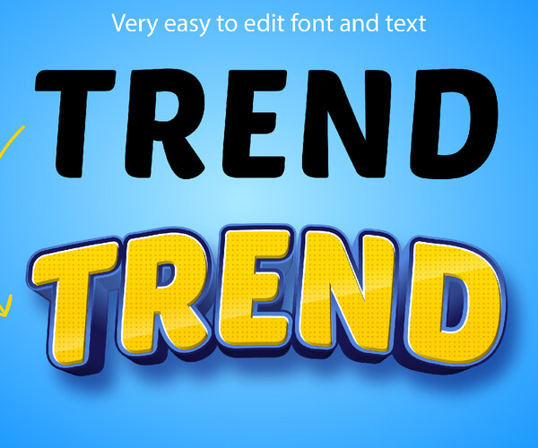 ArtStation - Trend text, cartoon style editable text effect | Artworks