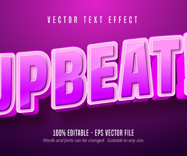 ArtStation - Upbeat text, pink cartoon style editable text effect ...