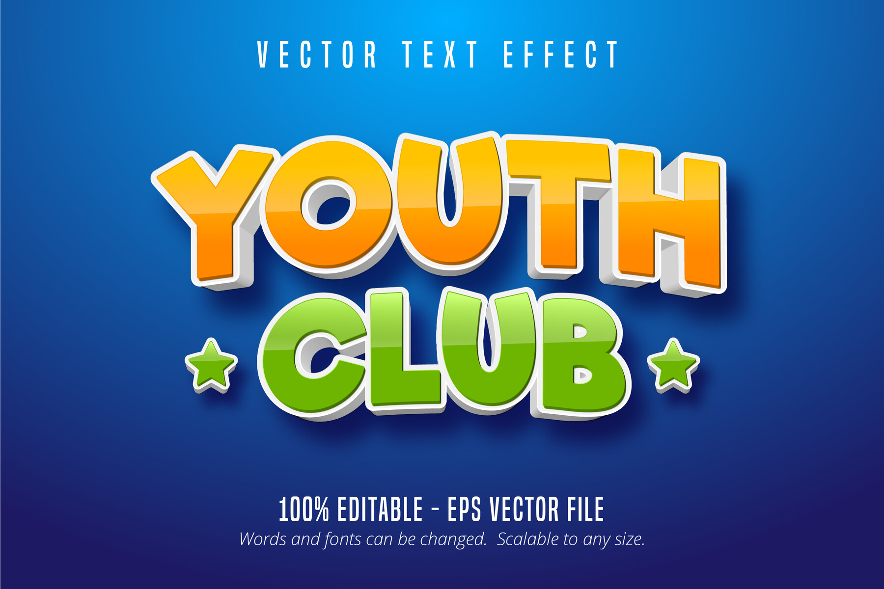 ArtStation - Youth club text, 3d cartoon style editable text effect ...