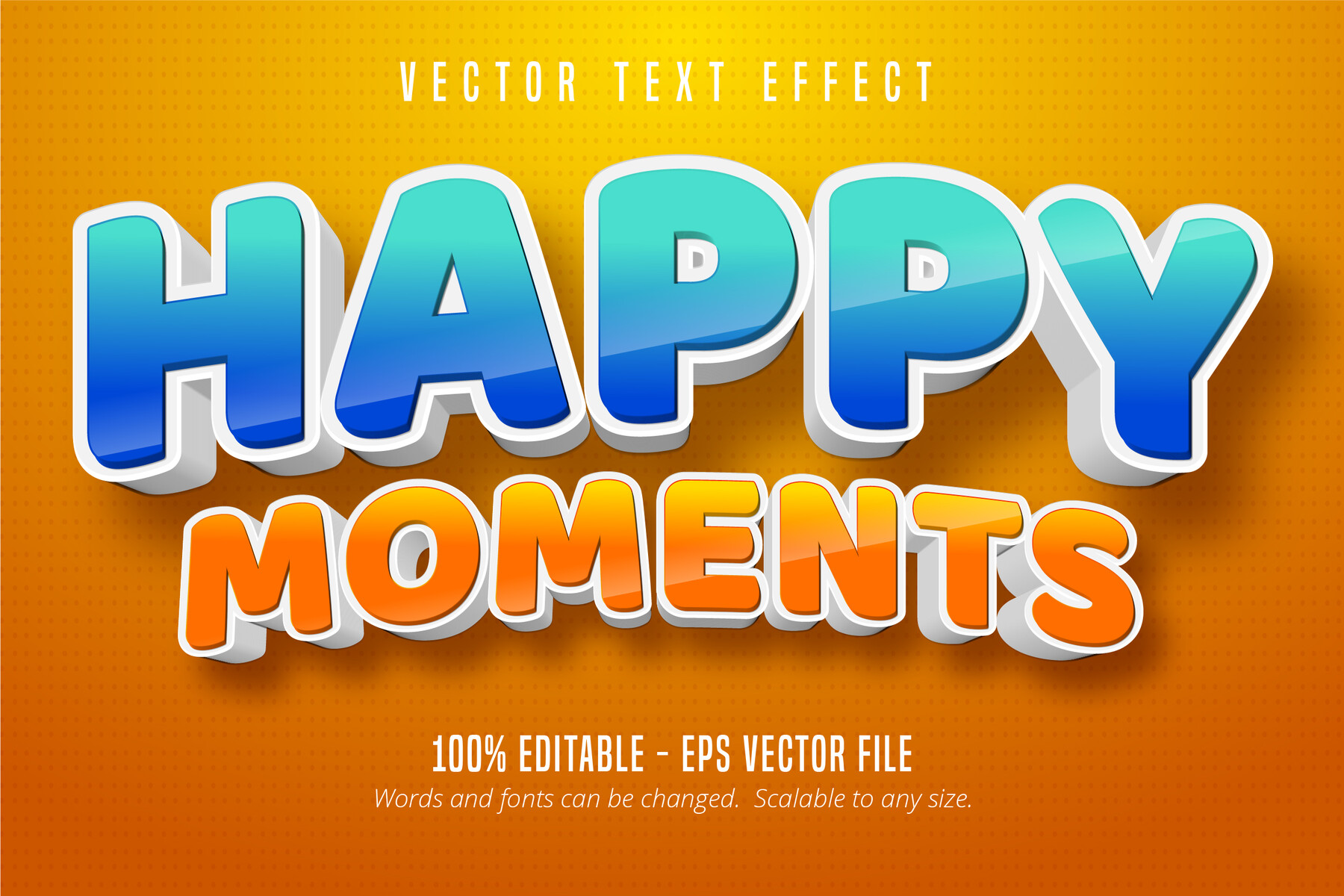 ArtStation - Happy moments text, 3d editable text effect | Artworks
