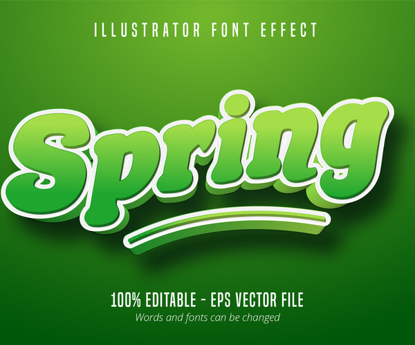 ArtStation - Spring text effect, green editable font style | Artworks