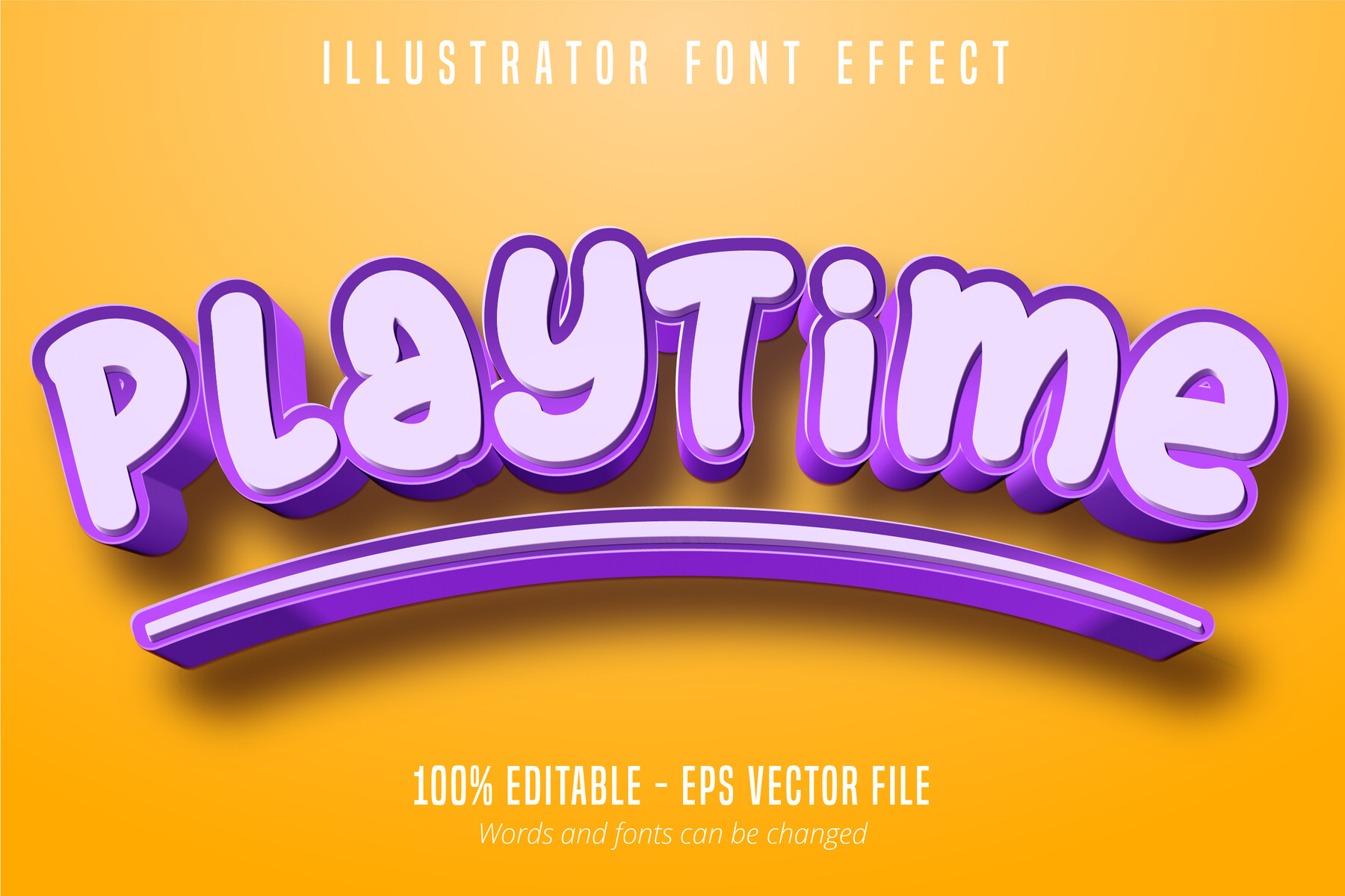 ArtStation - Playtime text, 3d purple editable font effect | Artworks