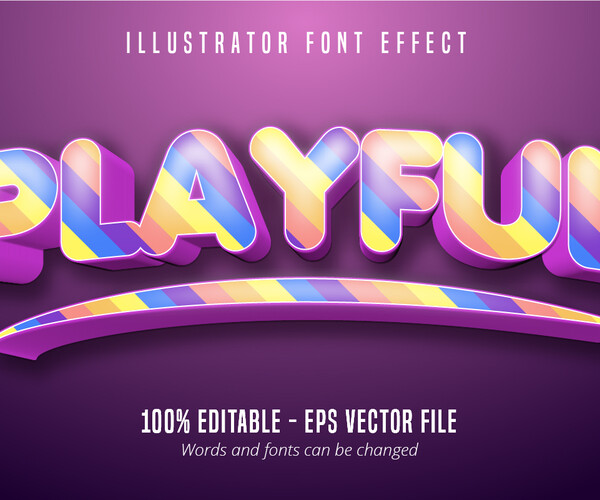 ArtStation - Playful text, 3d colorful editable font effect | Artworks