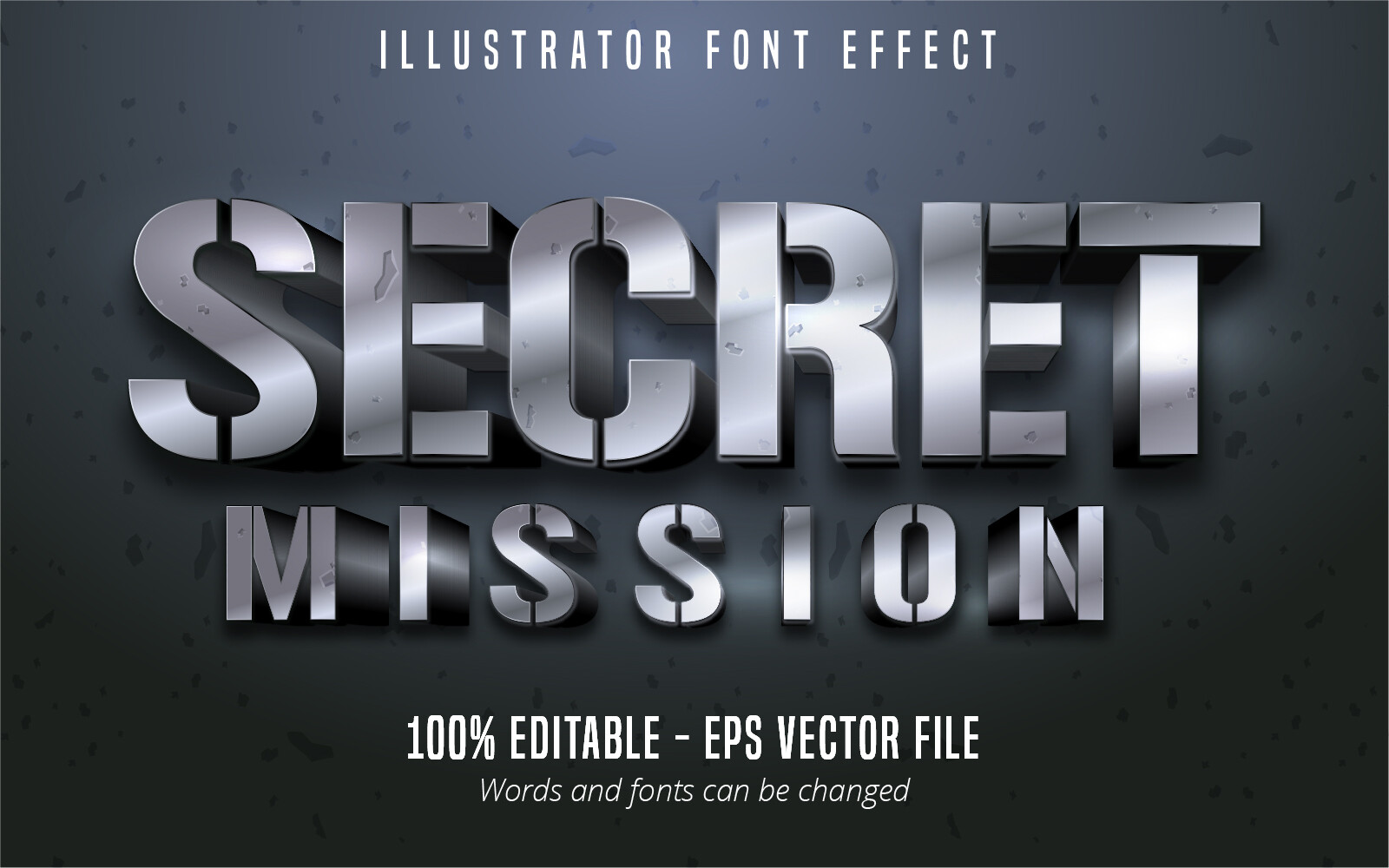 ArtStation - Secret Mission text, 3d silver metallic style editable ...