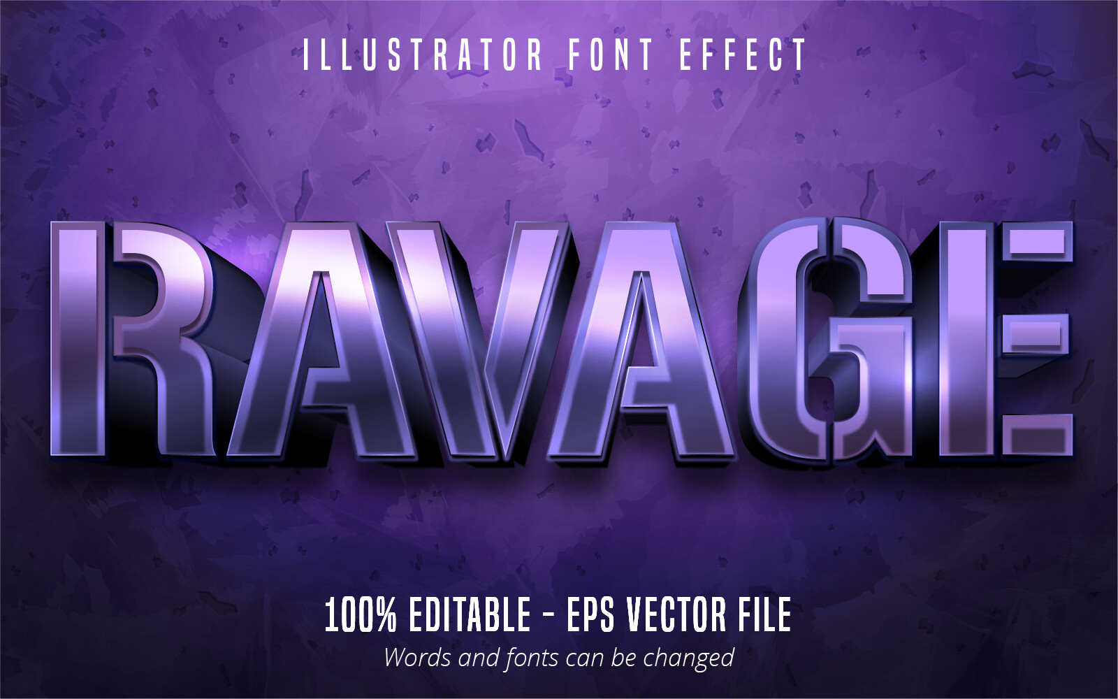 ArtStation - Ravage text, 3d purple metallic style editable font effect ...