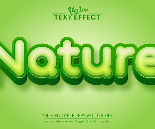 ArtStation - Nature text effect, green editable font style | Artworks