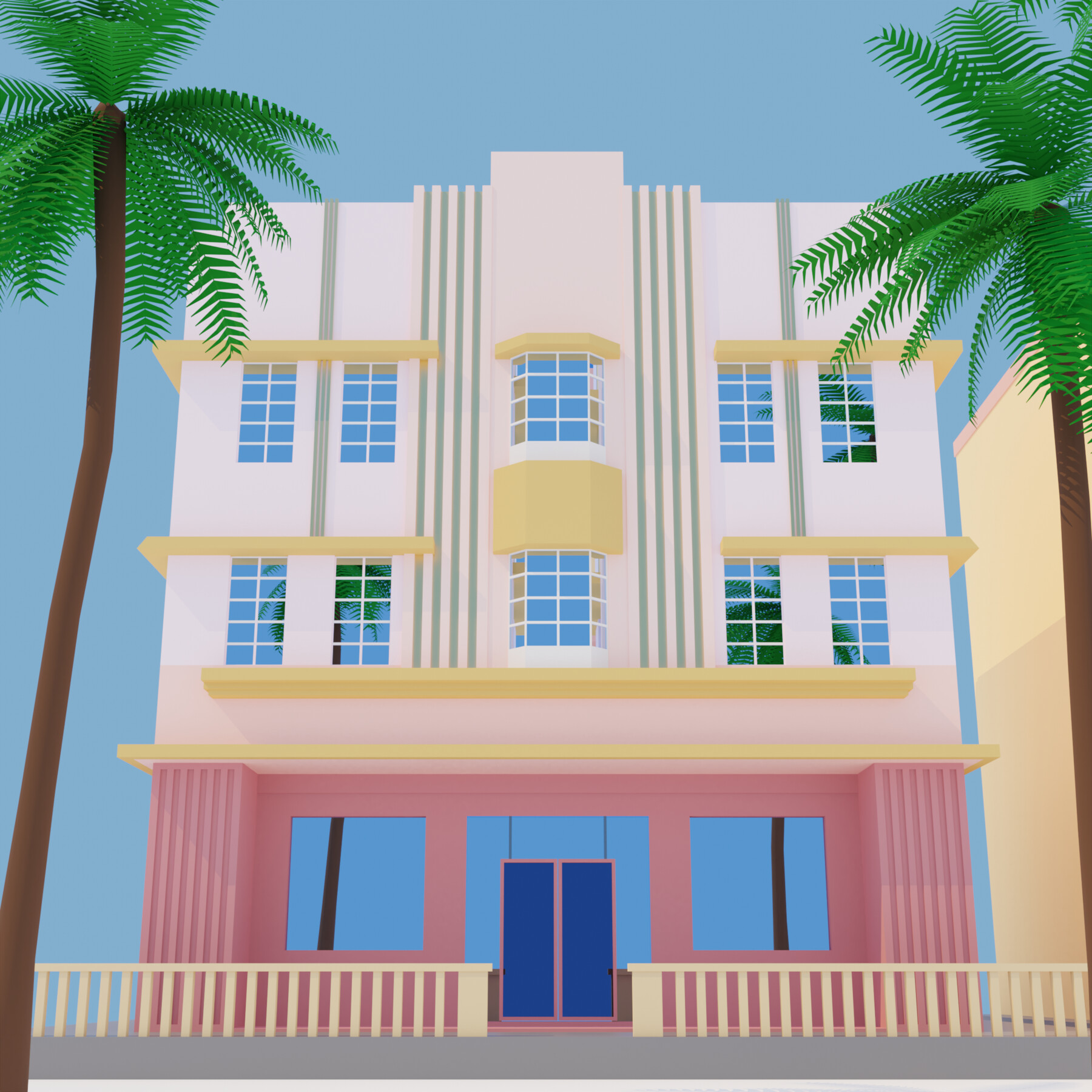 ArtStation - Art Deco Buildings Set Low Poly Low-poly 3D model | Game ...