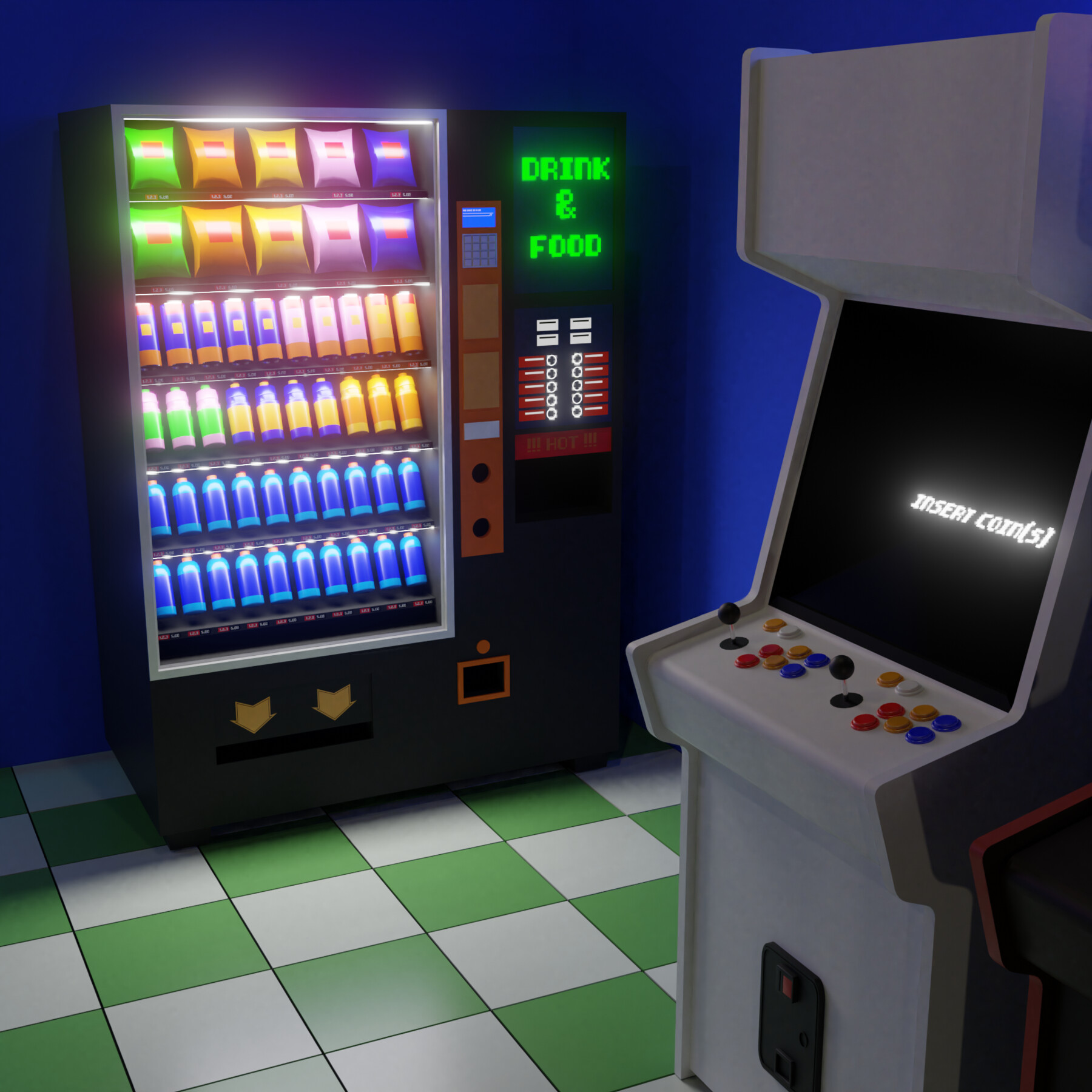 ArtStation - Arcade Center Low Poly set 3D model | Game Assets