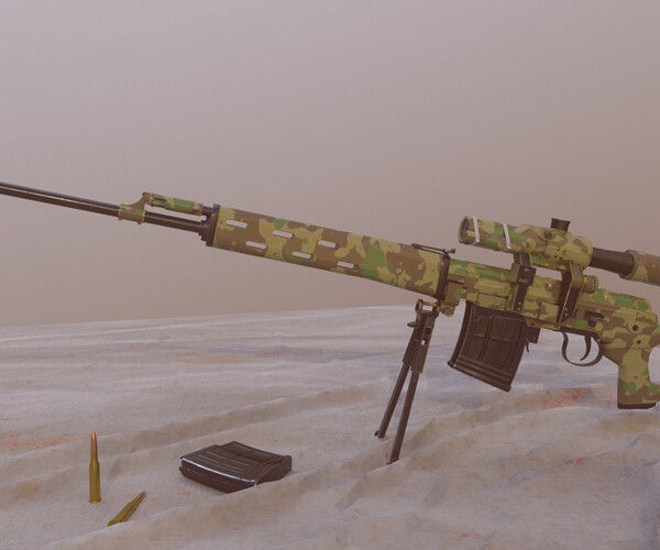 ArtStation - SVD Sniper Rifle Dragunov | Game Assets