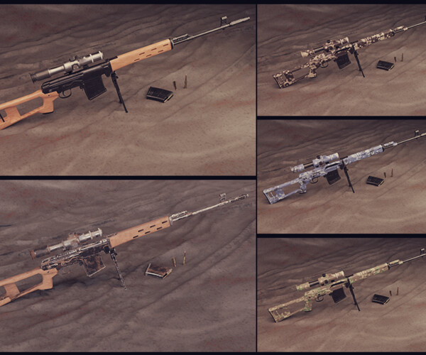ArtStation - SVD Sniper Rifle Dragunov | Game Assets