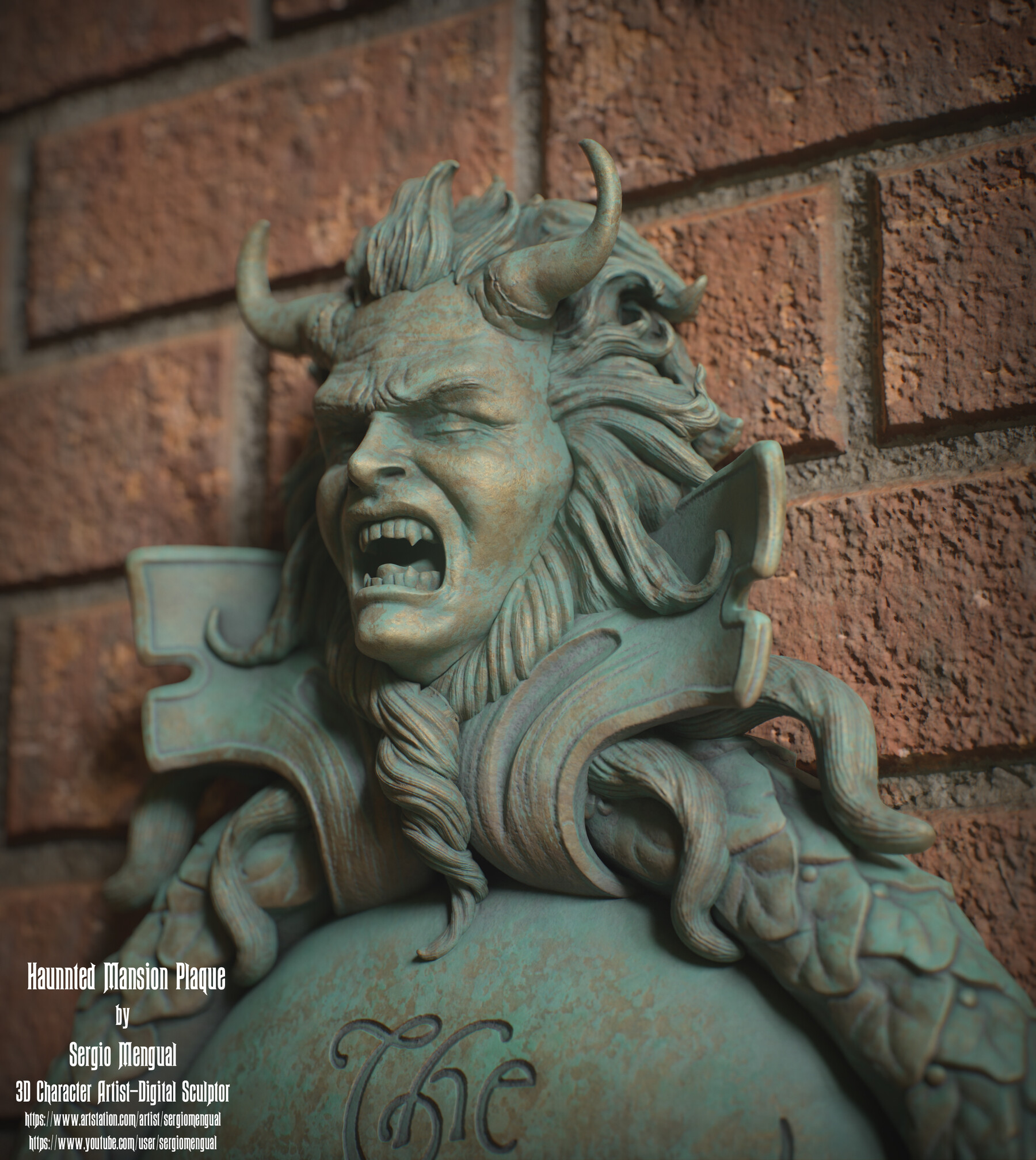 ArtStation - Haunted Mansion 3D Printable Plaque | Resources
