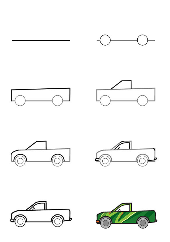 ArtStation - How to Draw pickup for Kindergarten | Tutorials