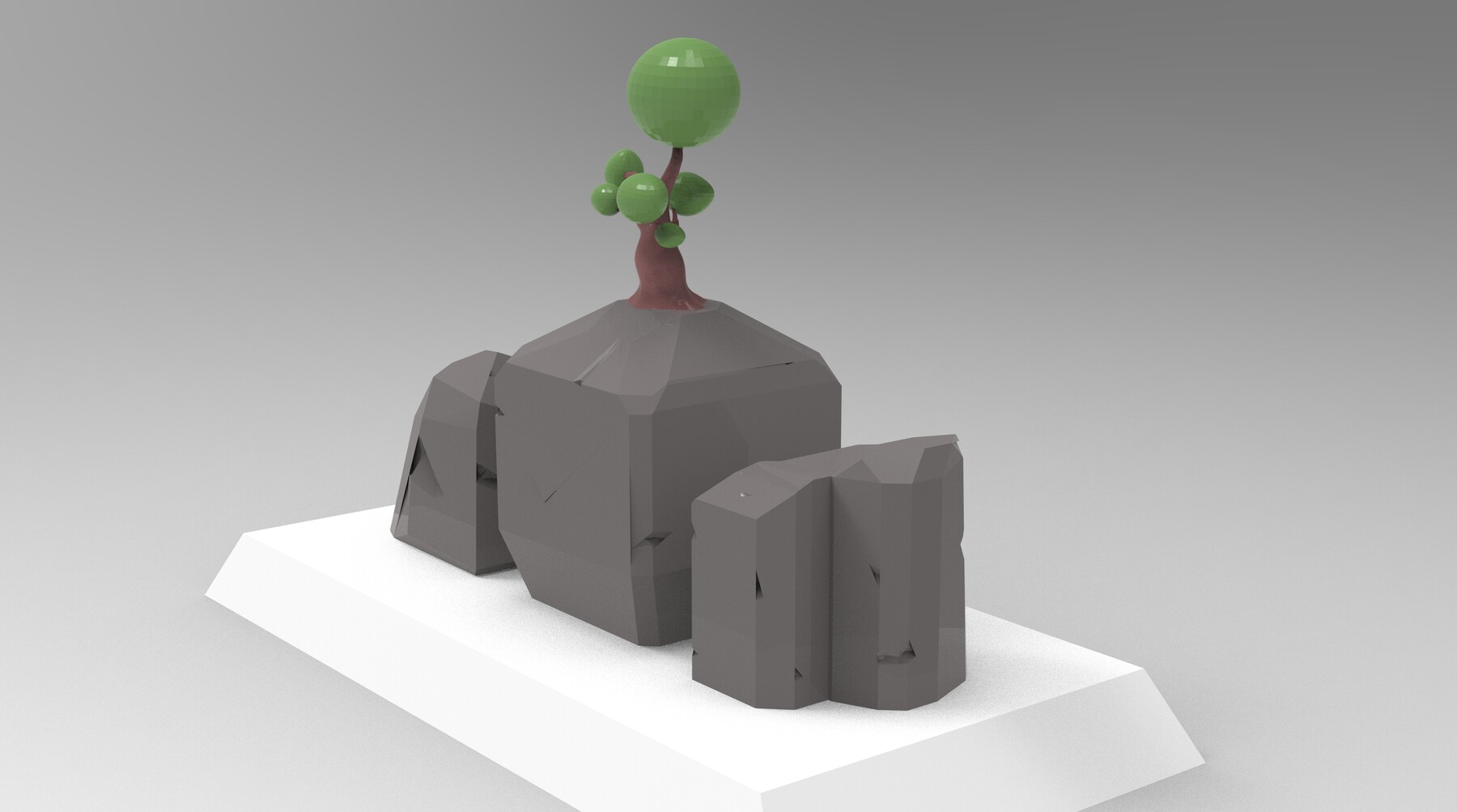 ArtStation - The tree grows on stone | Game Assets