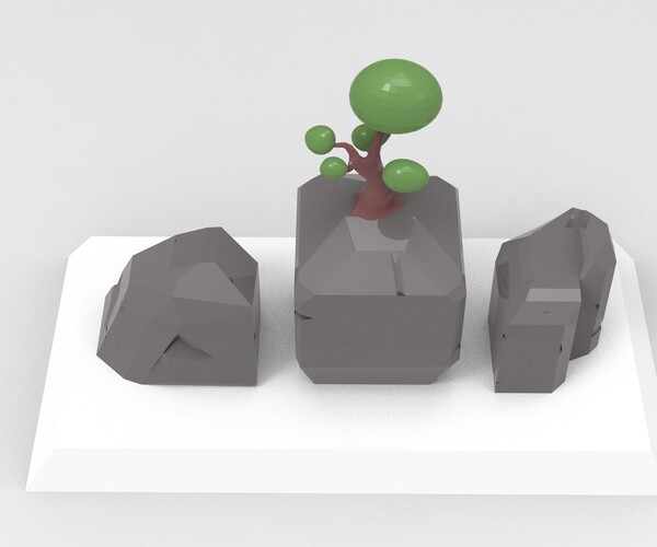 ArtStation - The tree grows on stone | Game Assets