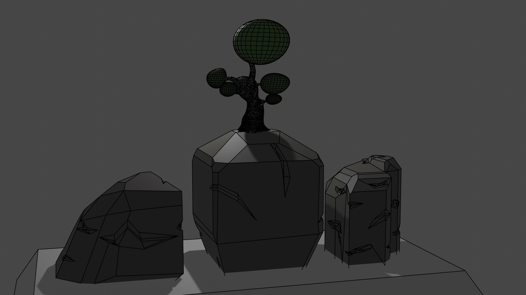 ArtStation - The tree grows on stone | Game Assets