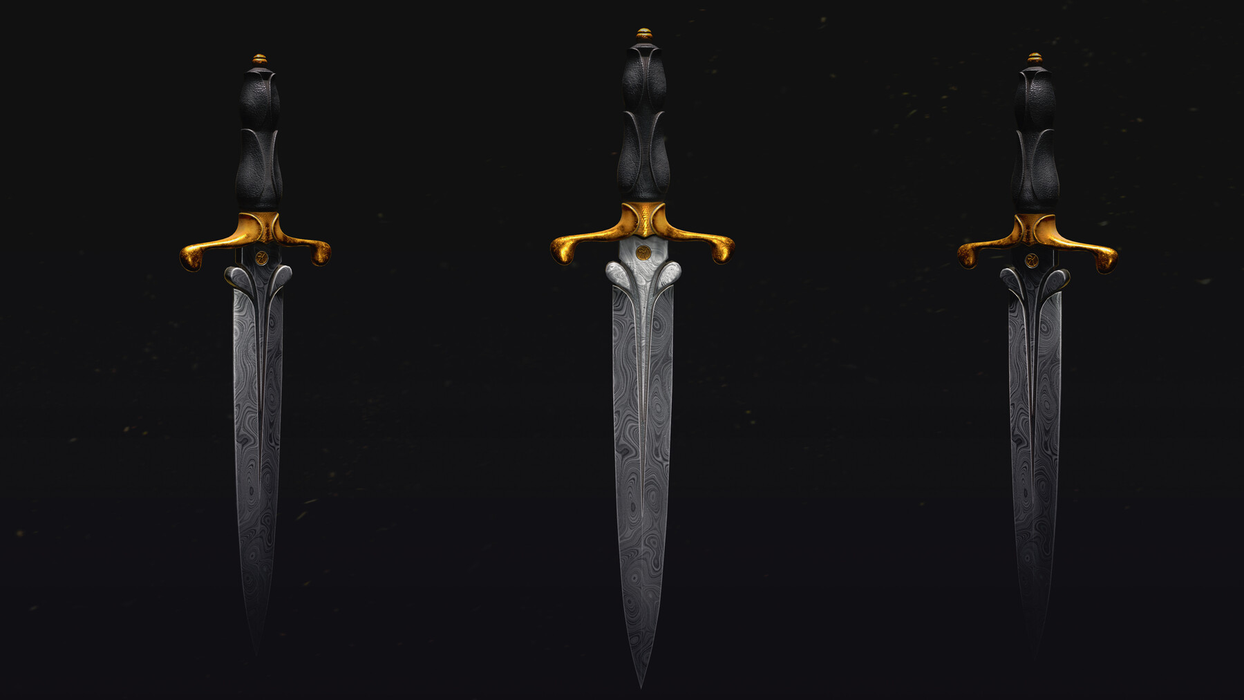 ArtStation - Medieval Dagger with damasc blade | Game Assets