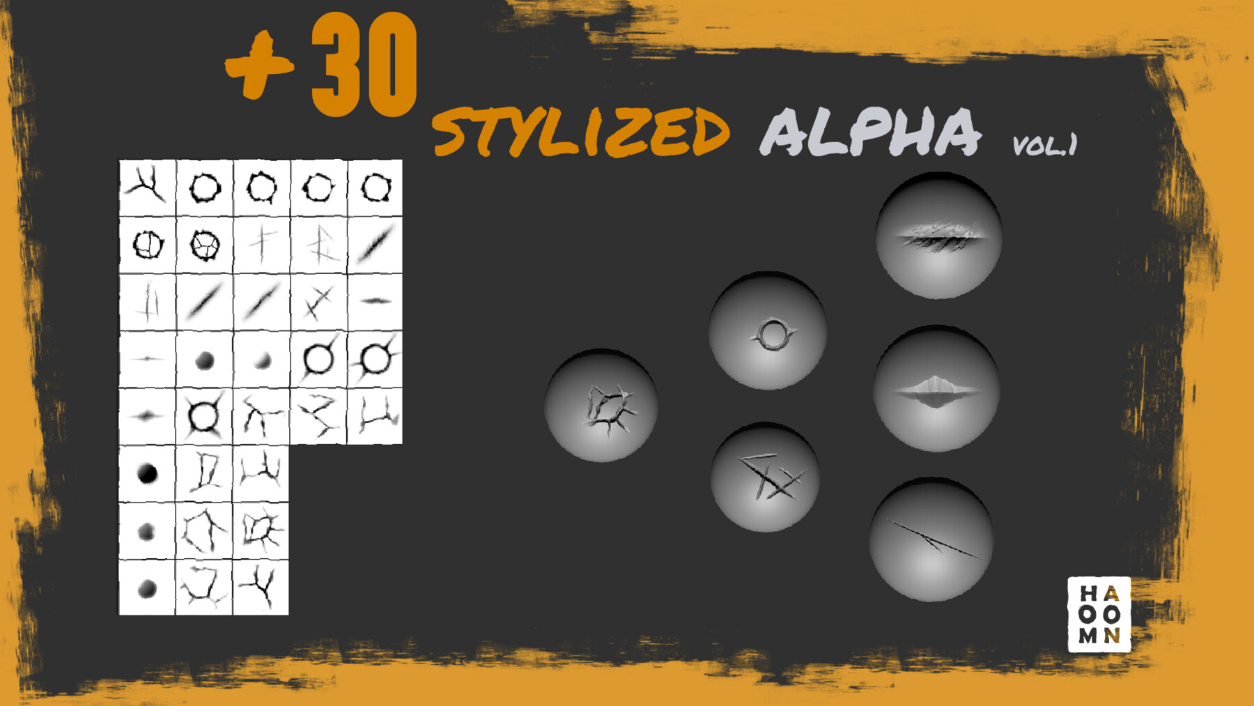 ArtStation - +30 Stylized Alphas.VOL1 | Brushes